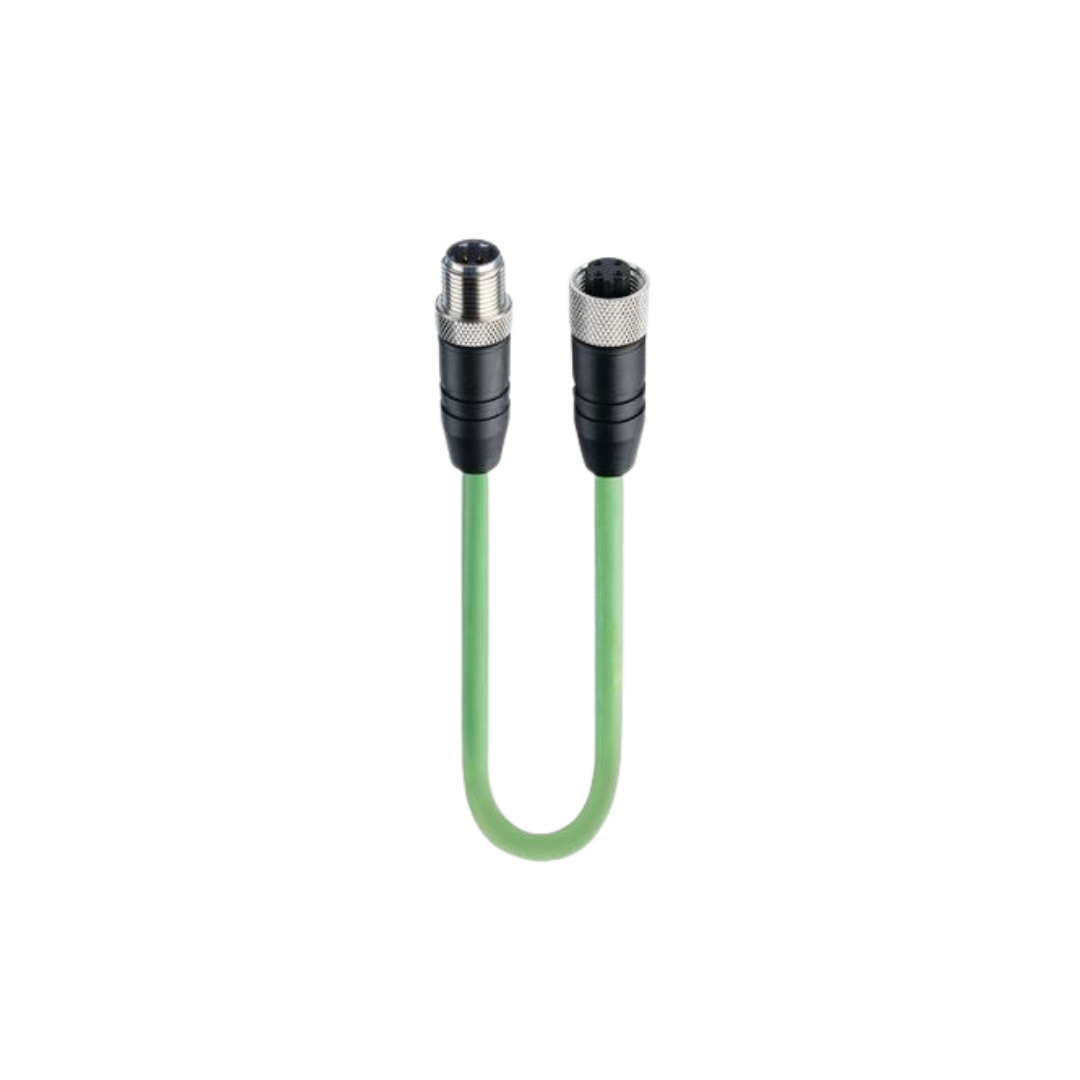 M12 D-code mannelijk naar vrouwelijk Fast Ethernet Cat 5e