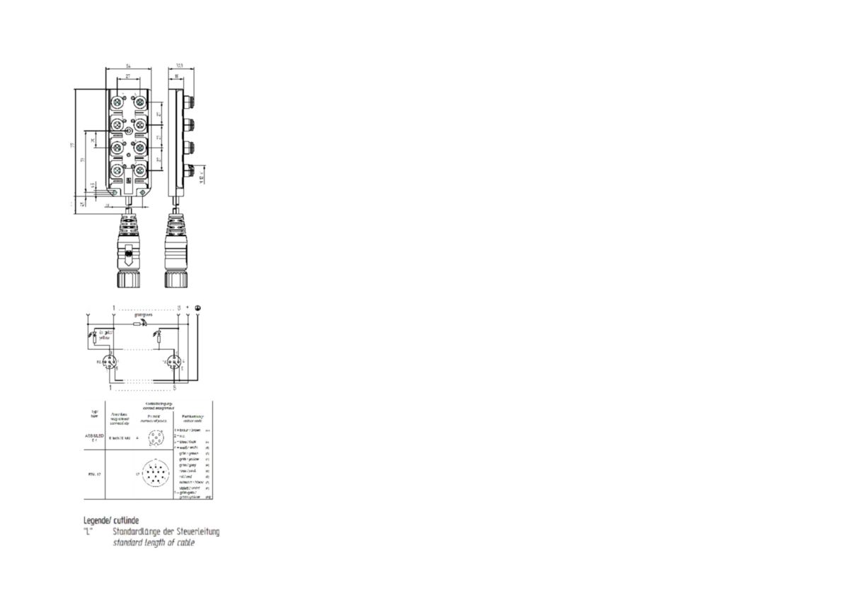 ASB with FIXCON connector, 8 ports, LED, M23 12-poles | RSU 12-ASB 8 ...