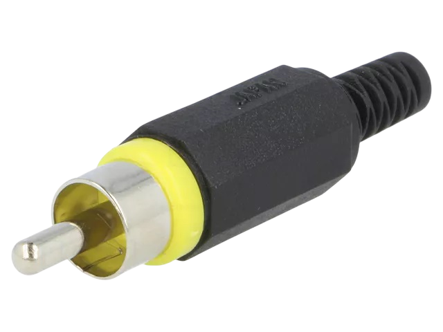 RCA male connector according to JEITA RC-5231, straight design, with ...